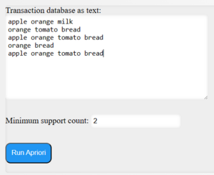 An Interactive Demo of The Apriori algorithm | The Data Blog